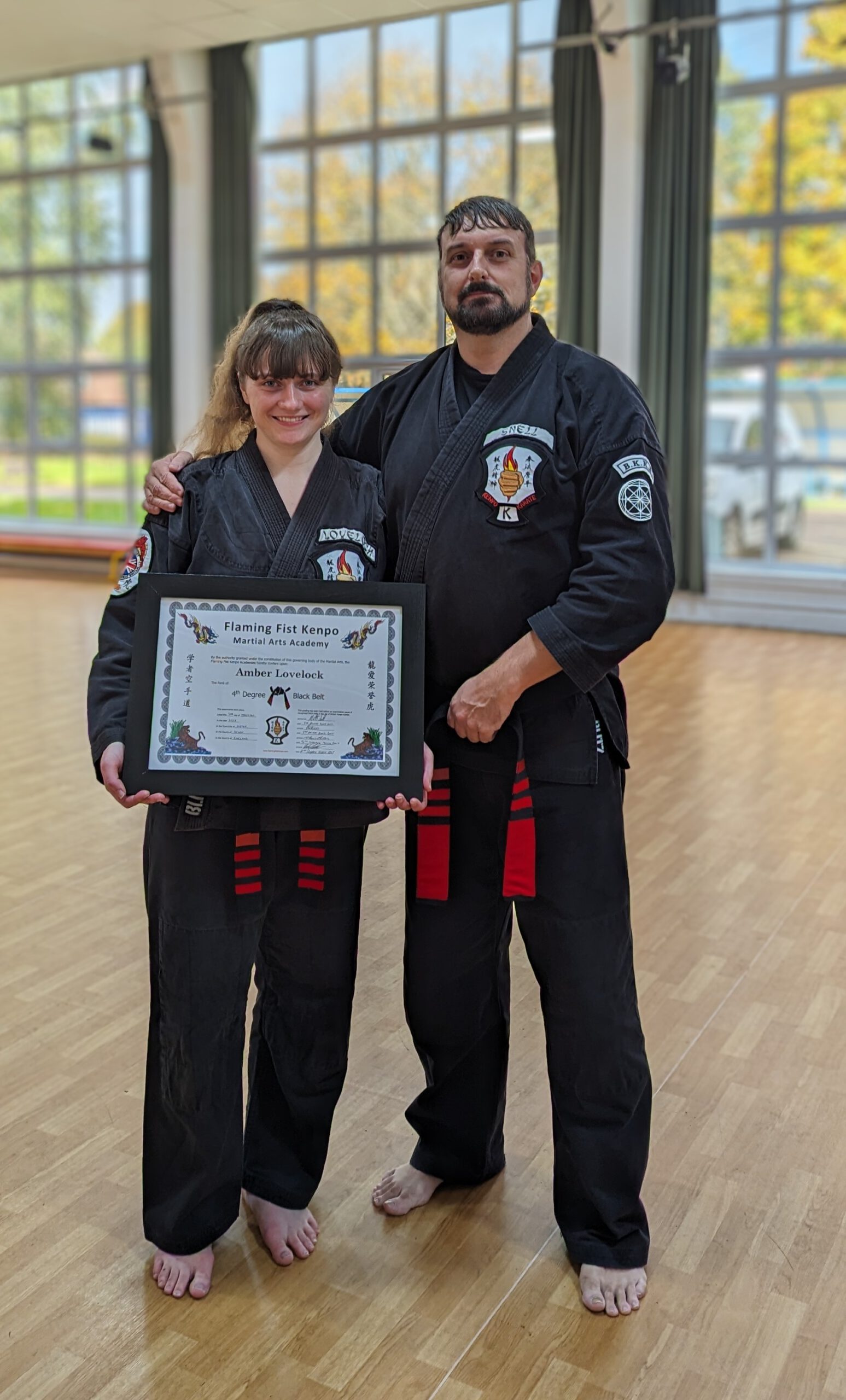 Amber Lovelock 4th degree Black Belt – empty hands e.V. Flaming Fist Kenpo